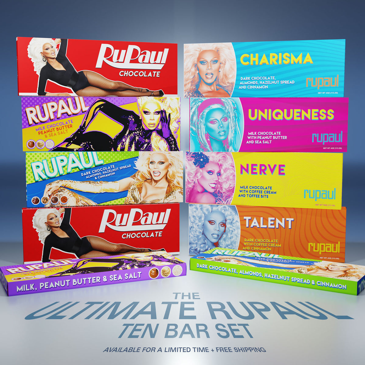 RuPaul Ultimate Set - 10 Amazing Bars – ChocoLab